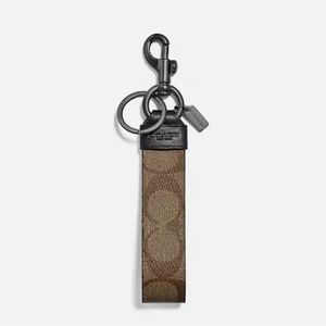 Coach | Accessories | Coach Large Loop Key Fob In Signature Canvas Tan ...